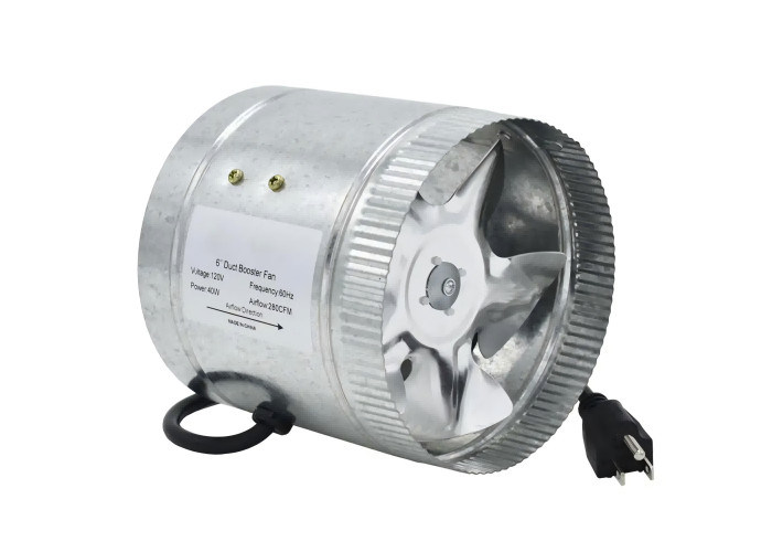 INLINE VENTILATION EXHAUST FAN 6"/150MM METAL BLADE 25W VENT DUCT INCH ...